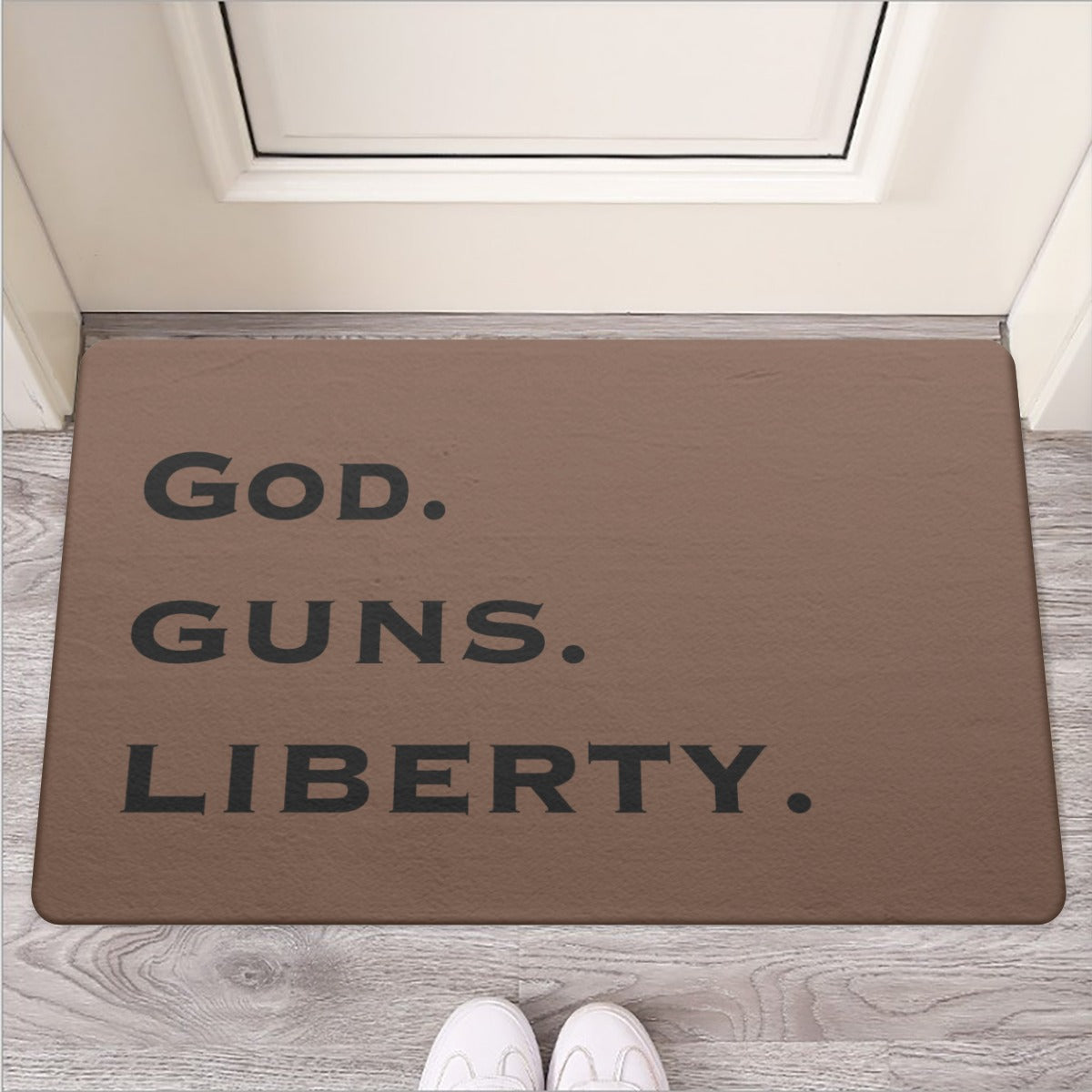 God. Guns. Liberty. Door Mat – Agora Threads
