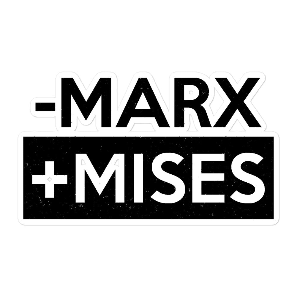 Less Marx, More Mises Die Cut Sticker – Agora Threads
